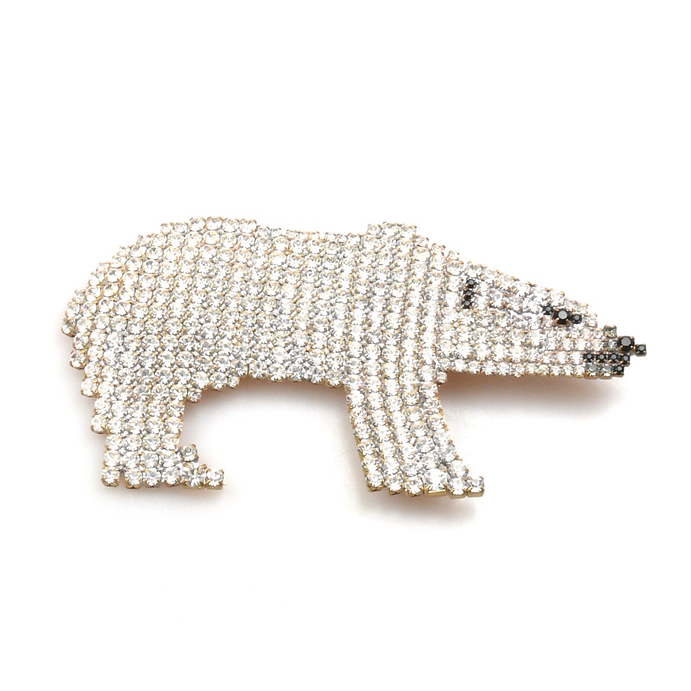 Polar Bear Pin ~ Large : LILIEN CZECH, authentic Czech rhinestone jewelry