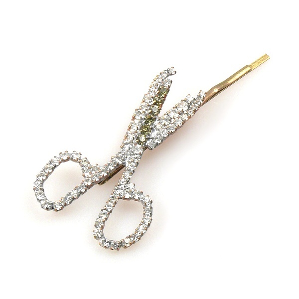 Scissors Bobby Hairpin : LILIEN CZECH, authentic Czech rhinestone jewelry