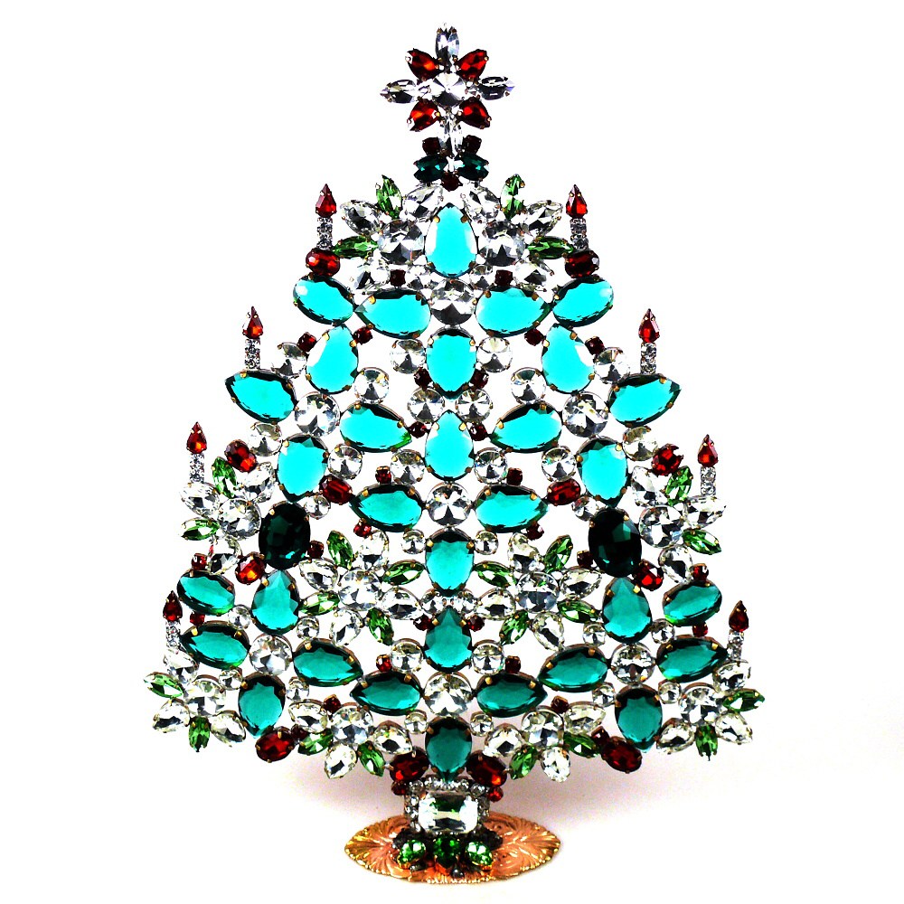 34 cm XXL Xmas Tree Decoration Teardrops ~ Emerald Red Clear* : LILIEN ...